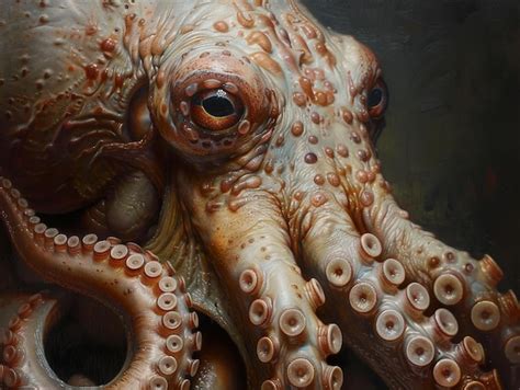 An Octopus Has The Word Octopus On Its Face Premium Ai Generated Image