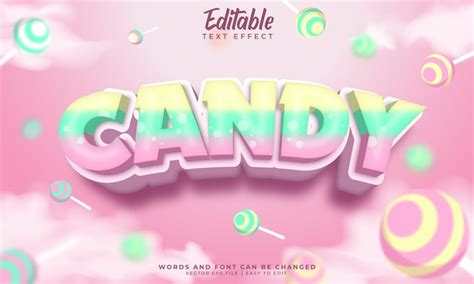 Premium Vector Candy Text Effect