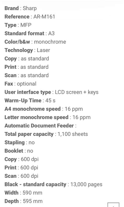 Sharp Ar M161 Photocopy Machine Cabinet Computers And Tech Printers