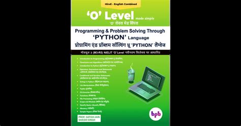 O Level Made Simple Programming And Problem Solving Through ‘python