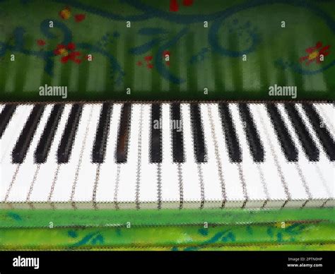 Octaves White And Black Keys On A Piano Or Grand Piano Green Deck