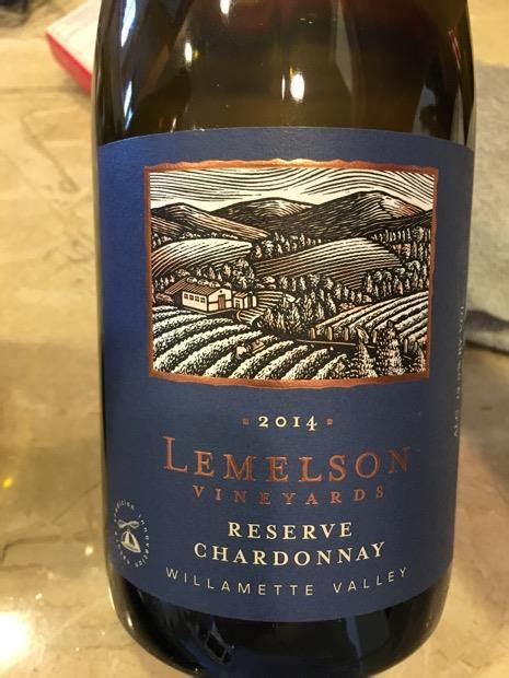 2014 Lemelson Vineyards Chardonnay Reserve Usa Oregon Willamette
