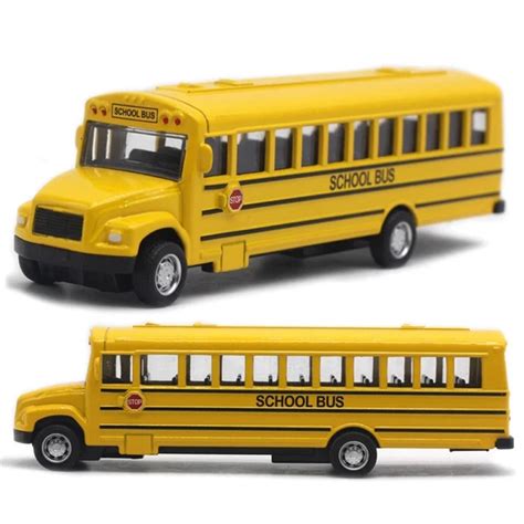 Inertial Alloy Simulation Vehicle School Bus Model Car Model Pull Back
