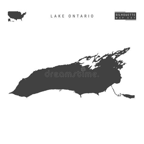 Lake Ontario Vector Map Isolated On White Background High Detailed