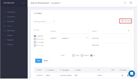 How To Filter Orders Within Cabinet Pricing Ordering App