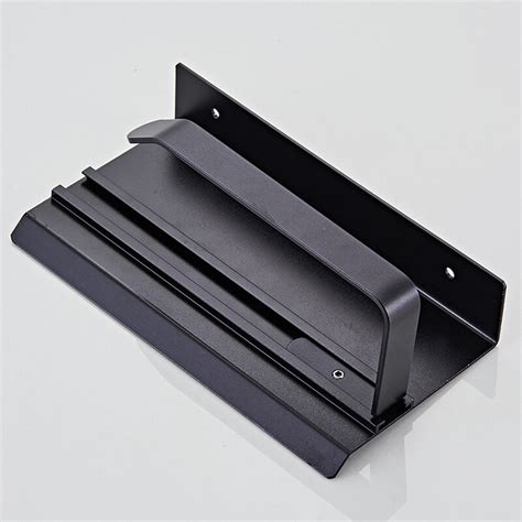 สีดำคู่กระดาษผู้ถือโทรศัพท์ชั้นวางอลูมิเนียม Wc กระดาษผ้าเช็ดตัว Rack Tissue Roll แขวนสำหรับห้อง