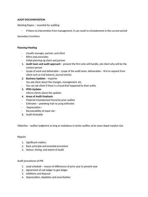 Audit Documentation Pdf Audit Going Concern