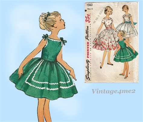 Vintage Patterns For Girls Girls Dress And Hat Mccall 752 Vintage