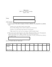 Midterm Solutions Pdf Mid Term EECS Machine Learning Winter Name UM Uniqname