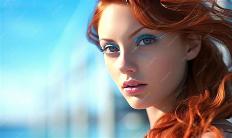 The Redhaired Beauty Strolled Along The Sandy Shoreline Her Bikini Turning Heads With Its