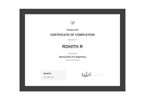 rohith r on linkedin springboot java amigoscode certification