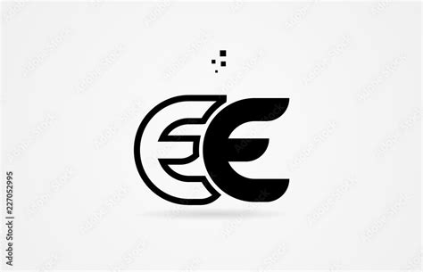 Black And White Alphabet Letter Ee E E Logo Icon Design Stock Vector