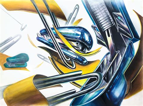 기초디자인 스테이플러 클립 색종이 공간감 Food Illustration Art Marker Art Illustration Art