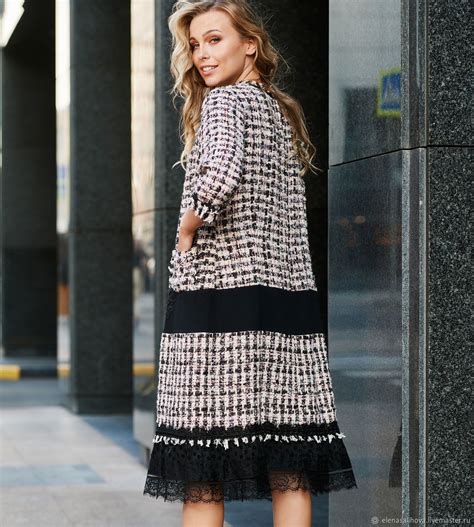 Платье из ткани Шанель с тесьмой кружевом и бархатом Long Sleeve Dress Dresses With Sleeves