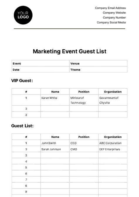 Free Supplier Contact List Template To Edit Online