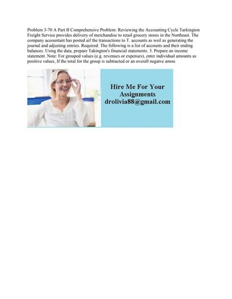 Problem 3 70 A Part Ii Comprehensive Problem Reviewing The Accountingpdf