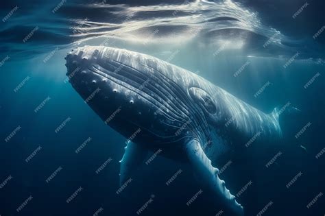 premium ai image big humpback whale underwater ai generative