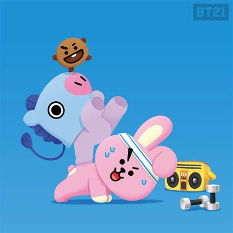 Shooky Mang Cooky Koya And Cooky Koya And Shooky Bt21 Bt21 Van Drawing