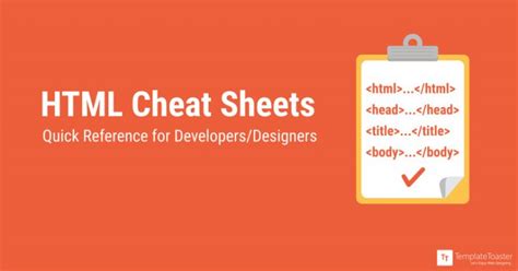 HTML Cheat Sheets Quick Reference For Developers Designers