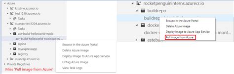 missing pull image from azure in the context menu · issue 696