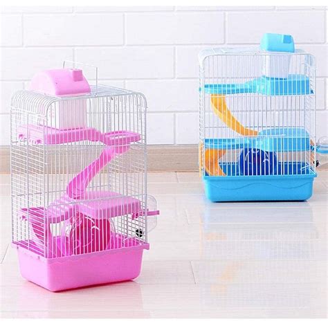 Gabbia Per Criceto Portatile Casa A PiÙ Livelli In Plastica 23x17x45cm