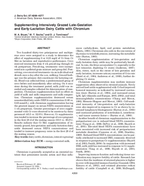 Pdf Supplementing Intensively Grazed Late Gestation And Early Lactation Dairy Cattle With