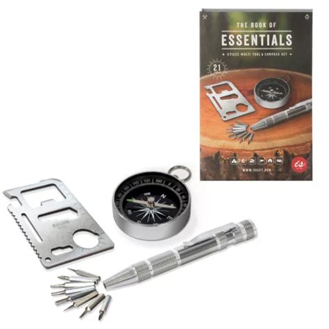 Multi Tool And Compass 3 Pce Set Essential For Travel Camping Fishing