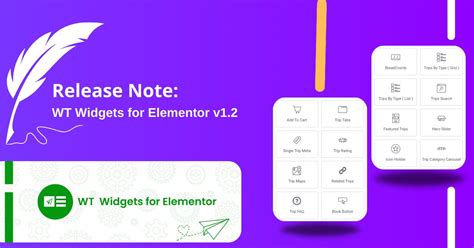 Wt Widgets For Elementor V120 Update Release Note