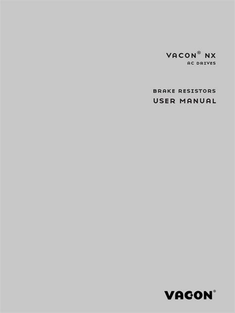 Vacon Nx Brake Resistor User Manual Pdf Resistor Electronics