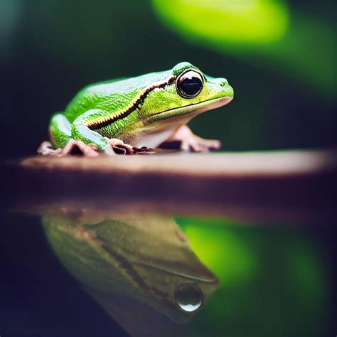 Rana En El Ecosistema Del Río Foto Premium