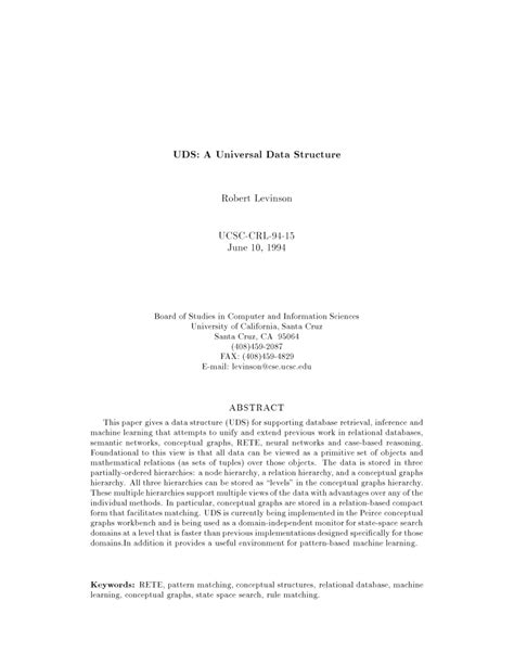 Pdf Uds A Universal Data Structure