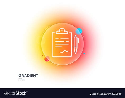 Clipboard Document Line Icon Agreement File Sign Vector Image