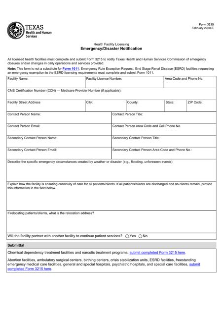 Form 3215 Fill Out Sign Online And Download Fillable Pdf Texas Templateroller