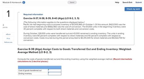 solved module 6 homework saved help save and exit submit check
