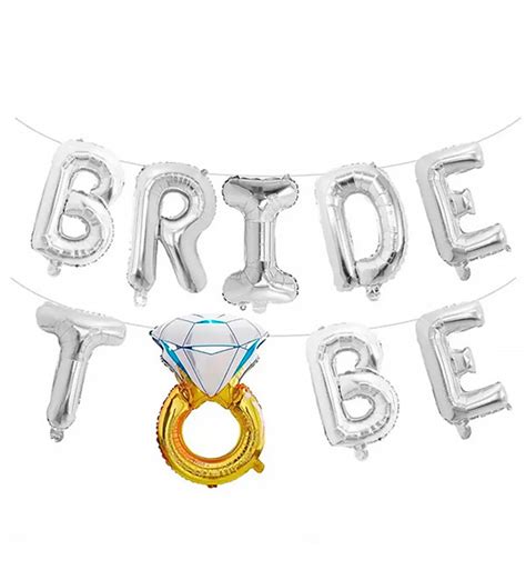 Купить Воздушные шары "Bride to be", размер - 40 см, цвет - серебро ...