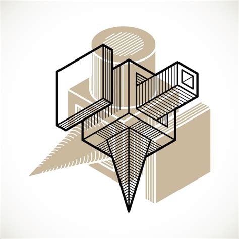 3d Design Abstract Vector Dimensional Cube Shape Premium Vector
