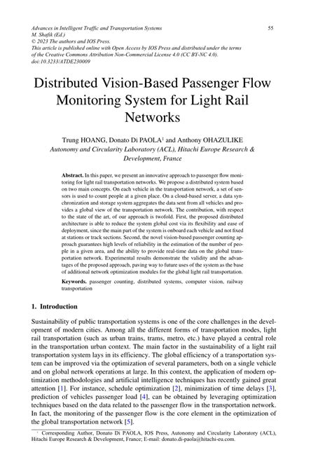 Pdf Distributed Vision Based Passenger Flow Monitoring System For