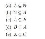 Solved Consider The Following Sets Chegg