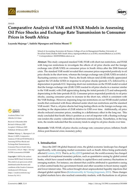 Pdf Comparative Analysis Of Var And Svar Models In Assessing Oil