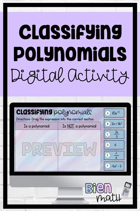 Classifying Polynomials Digital Activity For Google Slides