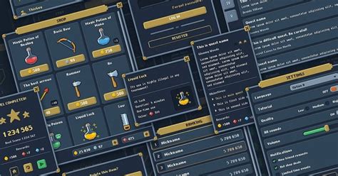 Pixel Art Full Gui Ui Kit 151 Icons Webgl Demowindows♦ Settings♦ Shop♦ Currency Shop♦
