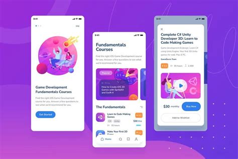 E Course Mobile App Ui Kit Template