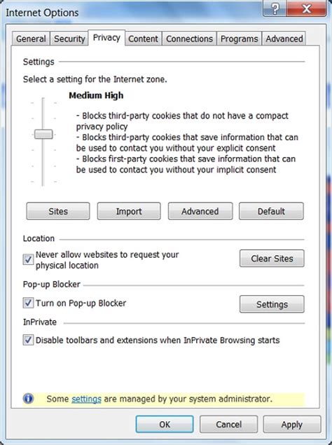 Setting Security Level To Medium High In IE