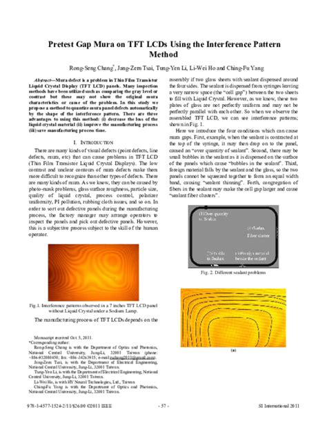 Pdf Pretest Gap Mura On Tft Lcds Using The Interference Pattern Method