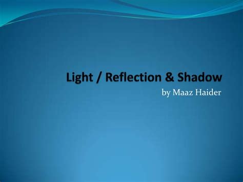 Light And Reflection Ppt