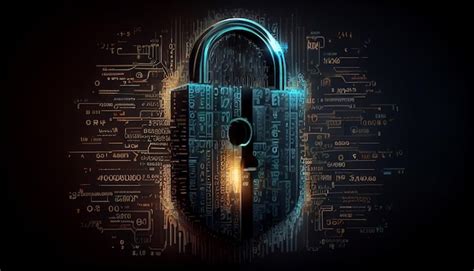 Abstract Cybersecurity Binary Code Big Data Technology Background With A Padlock Ai Generated