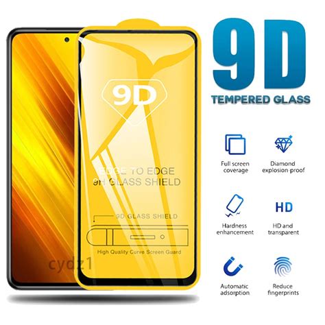 ฟิล์มกระจก สำหรับ แบบเต็มจอ 9d รุ่นใหม่ Xiaomi Poco C65 F5 X6 X5 M6 M5 M5s X4 X3 Nfc C40 M4 M3
