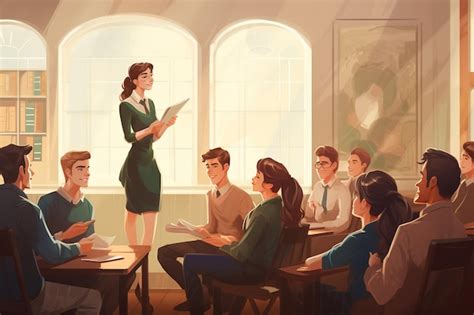 Premium Ai Image University Classroom Lecture Student Education Generative Ai