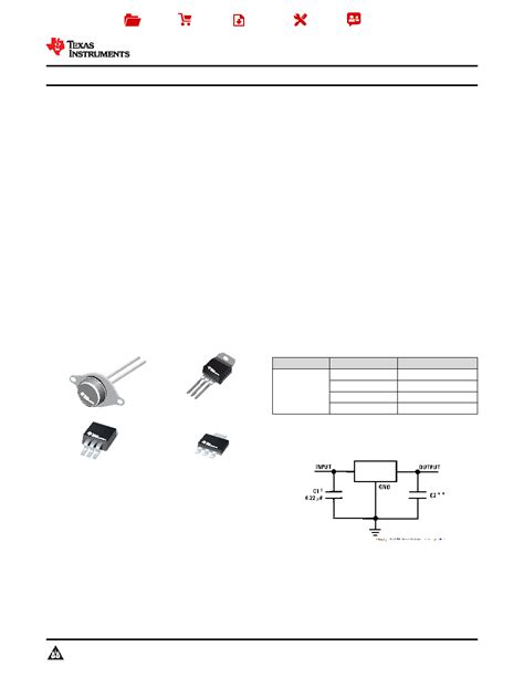 Lm7812 Datasheet133 Pages Ti1 15 A Fixed Voltage Regulators