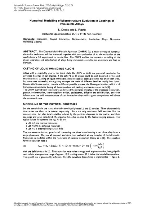 Pdf Numerical Modelling Of Microstructure Evolution In Castings Of
